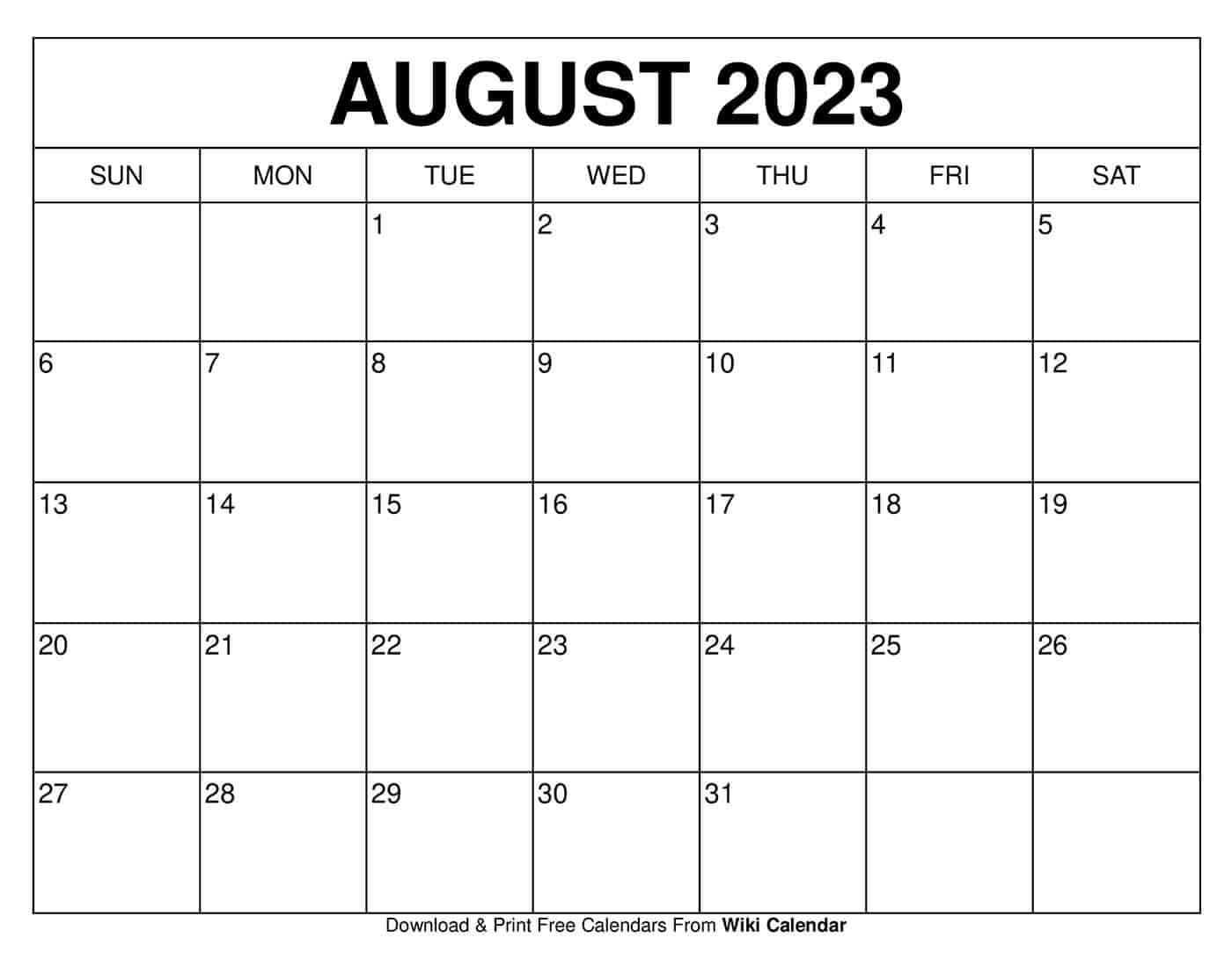 August 2023 Calendar Printable - 2025 Calendar Printable