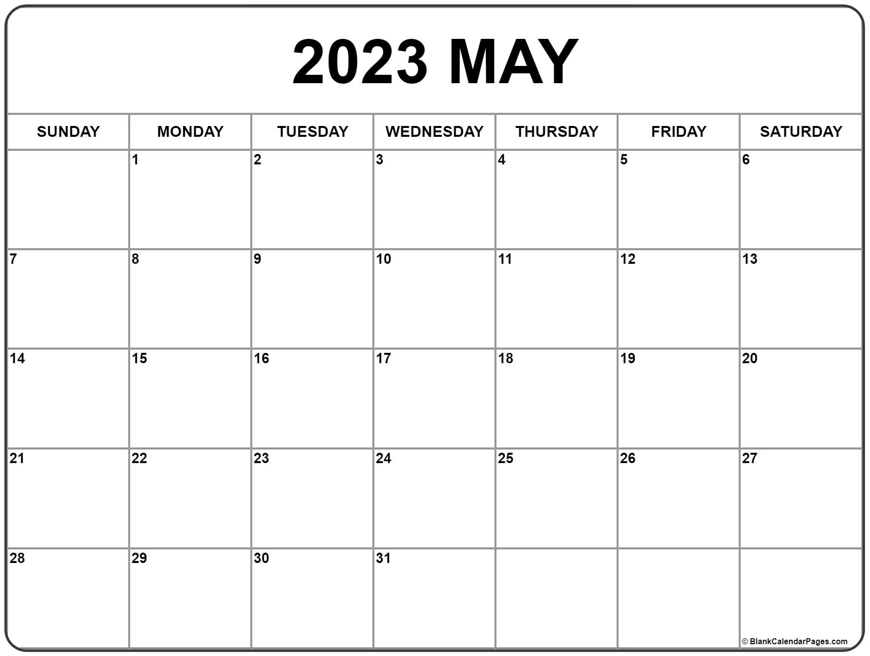 Printable Calendar May 2023 - 2026 Calendar Printable