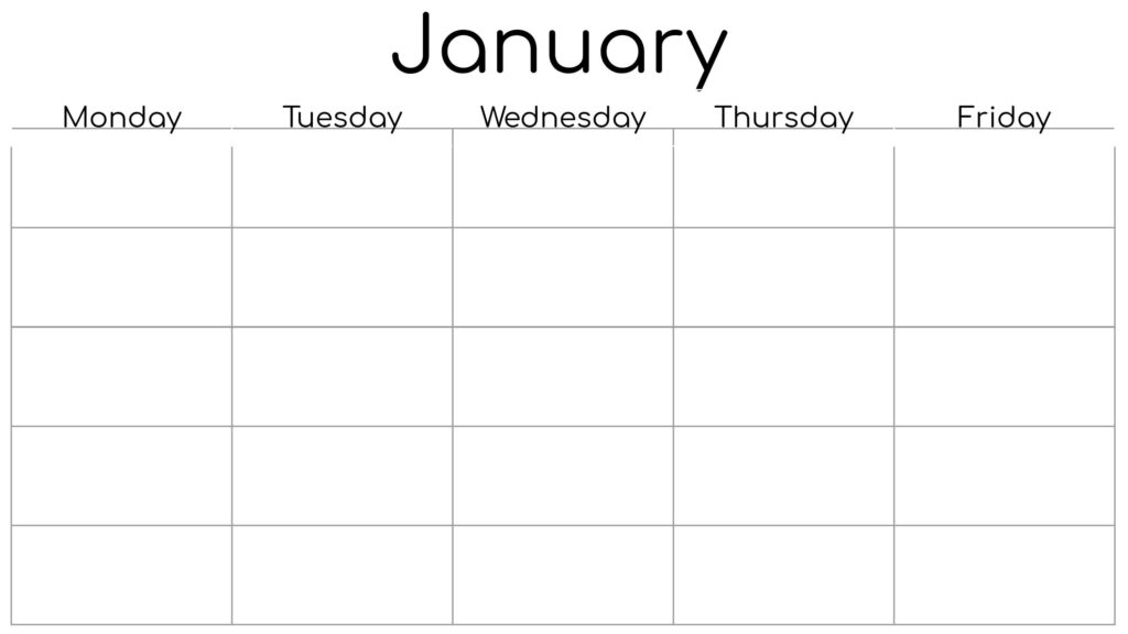 Printable Blank Weekly Calendar Starting With Monday - 2024 Calendar ...